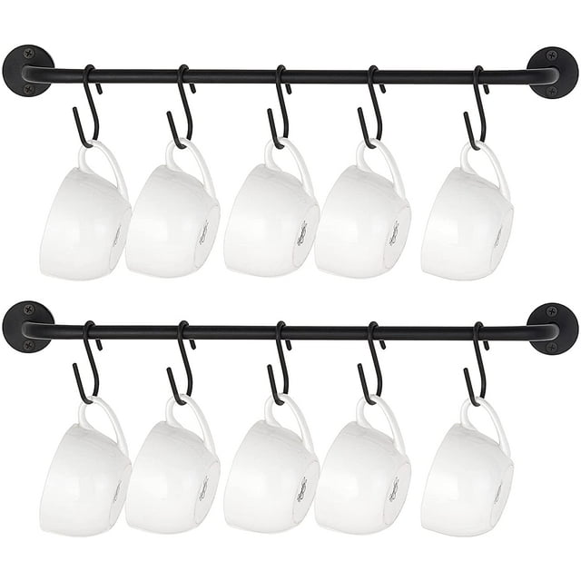 Mkono 2 Pack Wall Mounted Metal Mug Hanger for Kitchen, Coffee Tea Cup ...