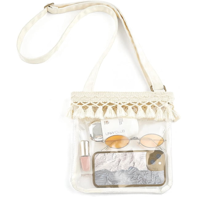 Mkono Clear Bag Stadium Approved, Boho Concert Purses for Women Cute ...