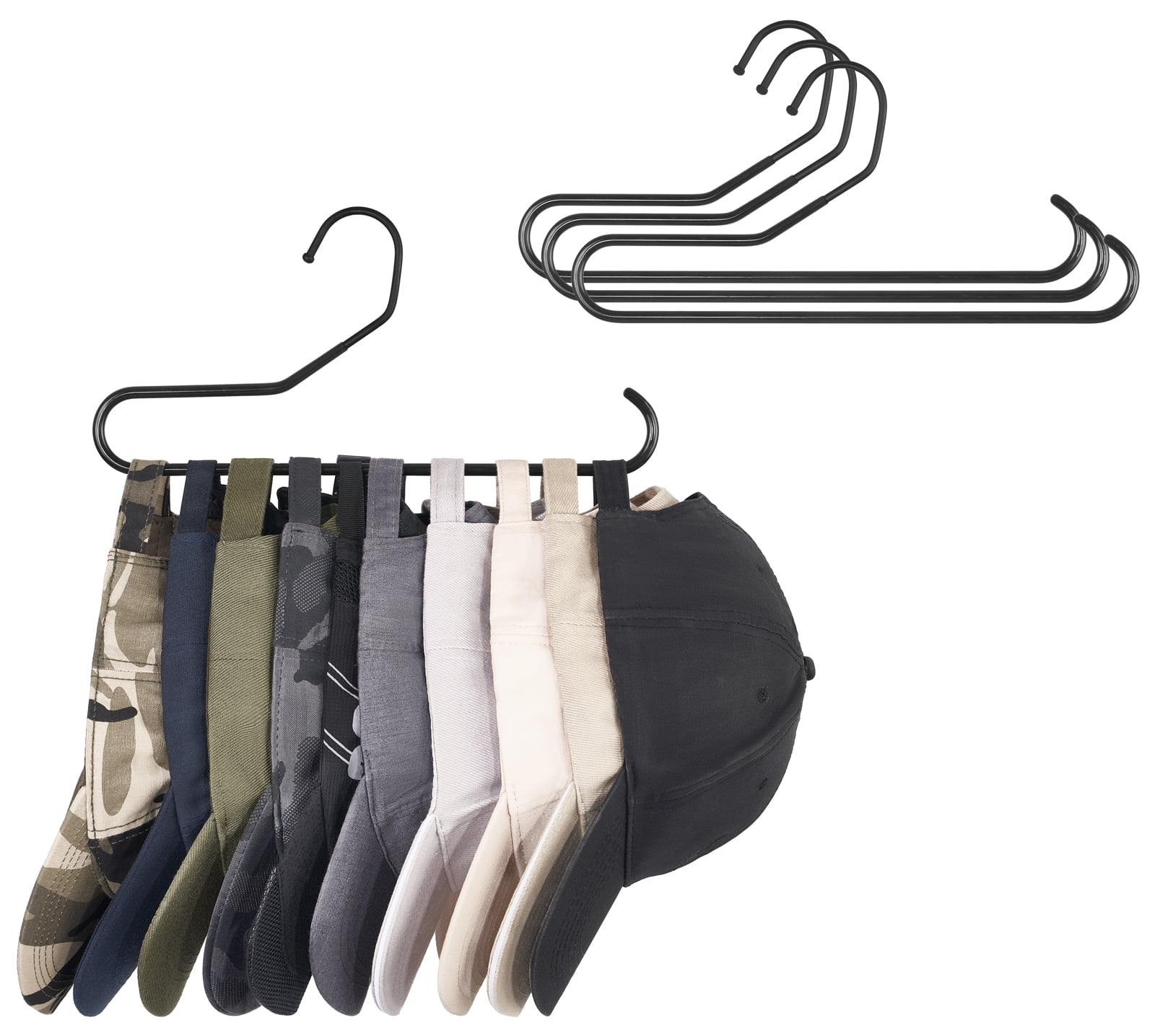 Mkono, Hat Organizer, Set of 4 Holds 40 Caps, Metal Rack for Closet ...