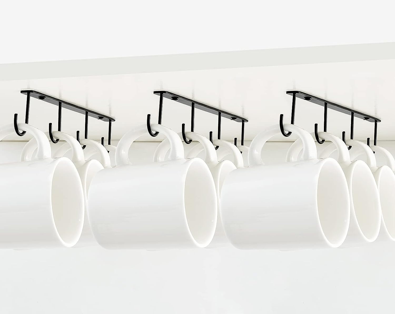 Mkono Set of 3 Metal Under Cabinet Mug Hooks, Coffee Cup Hanging Rack ...