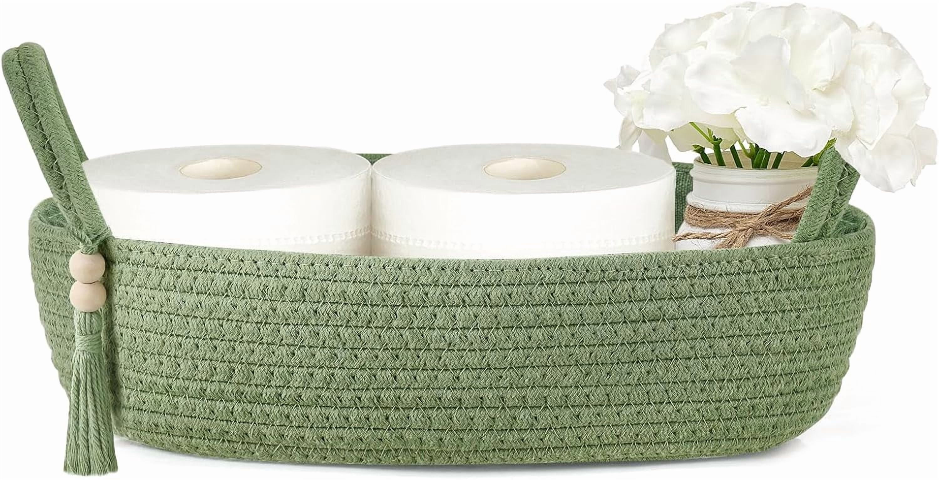 Mkono Small Storage Basket for Toilet Tank Top Boho Bathroom Decor ...