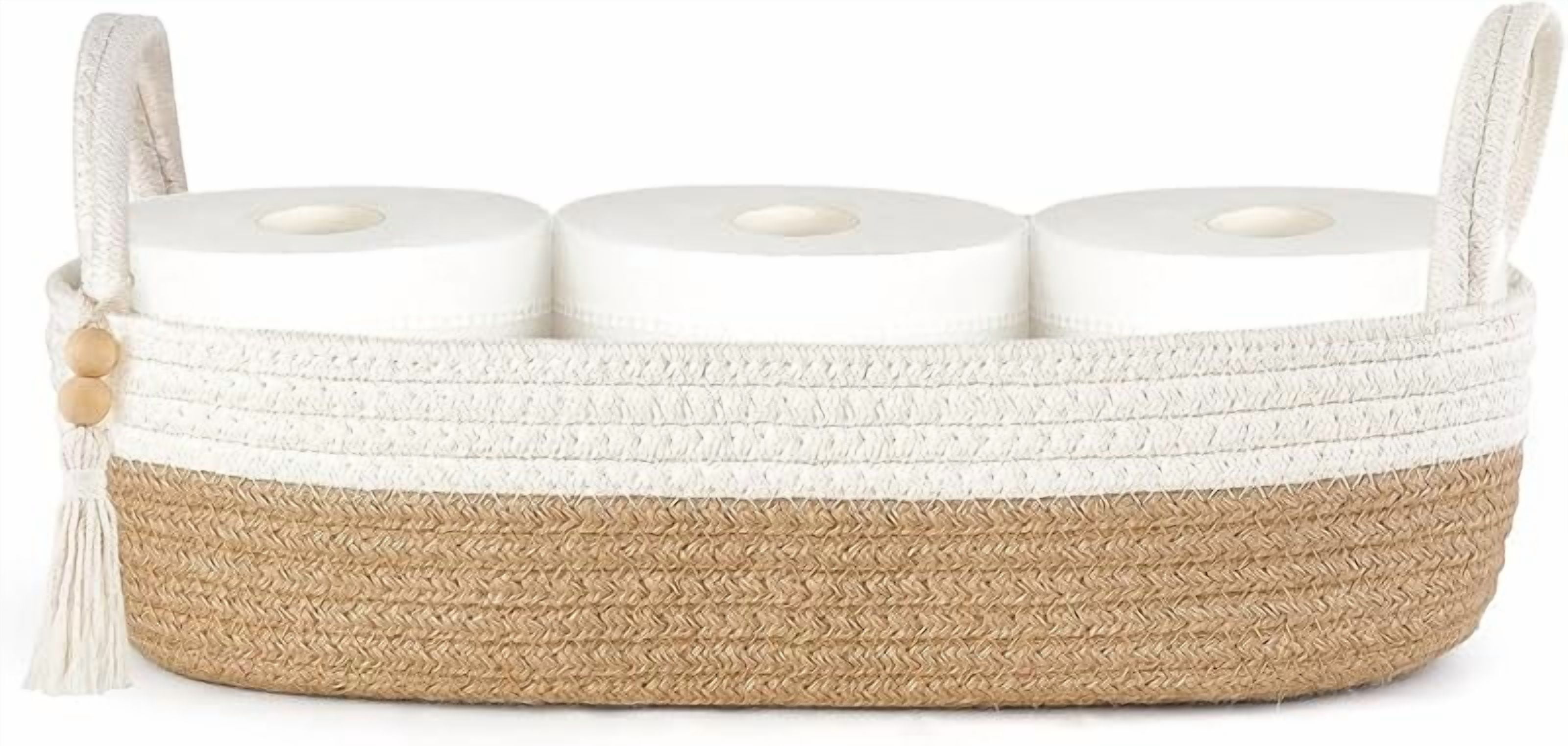 Mkono Small Storage Basket for Toilet Tank Top Boho Bathroom Decor ...
