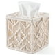 Mkono Tissue Box Cover Boho Decor Square Paper Tissue Holder, Off White ...