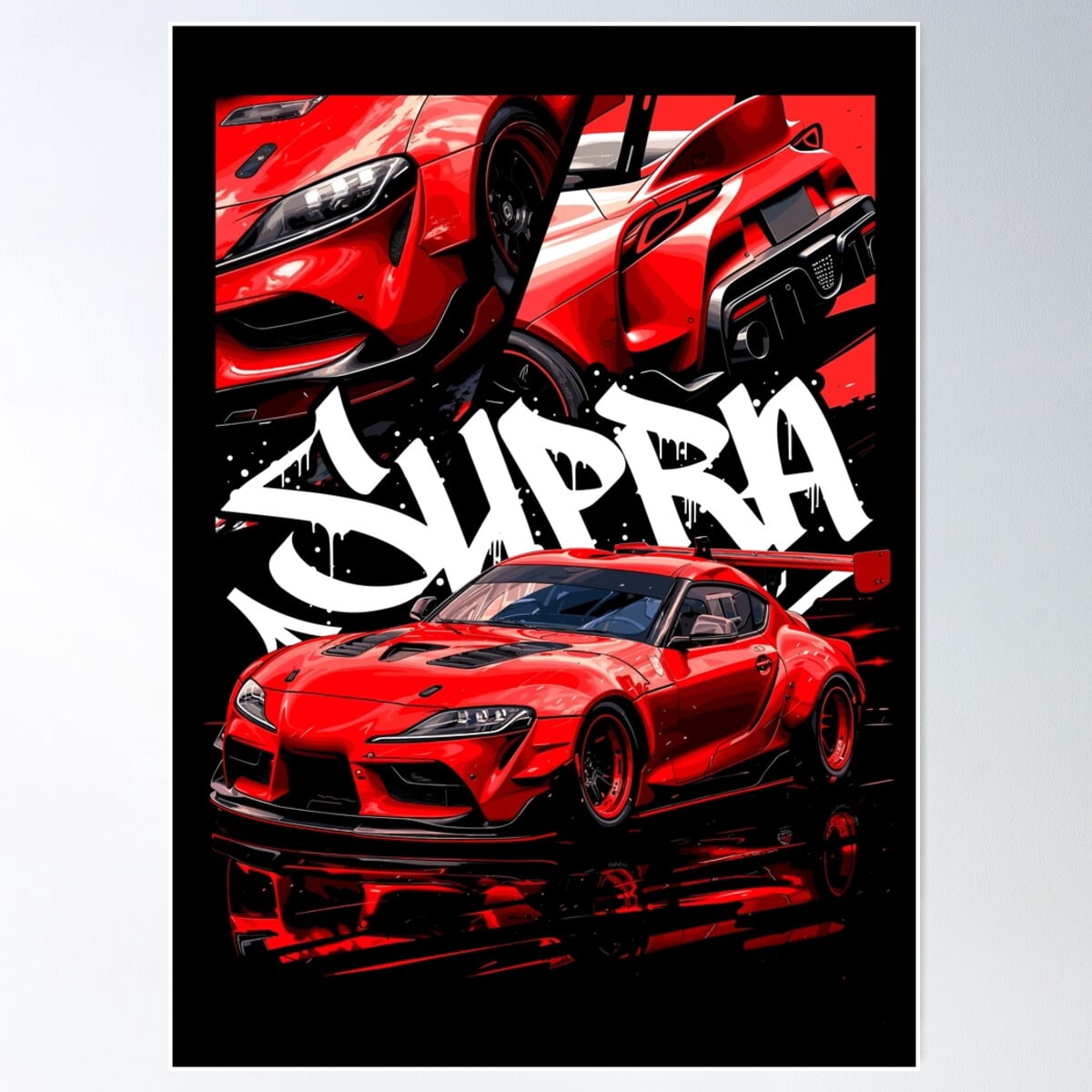 Mkv Jdm Drifting Car Vector Poster Wall Art, Modern Wall Decor, 24x36 ...