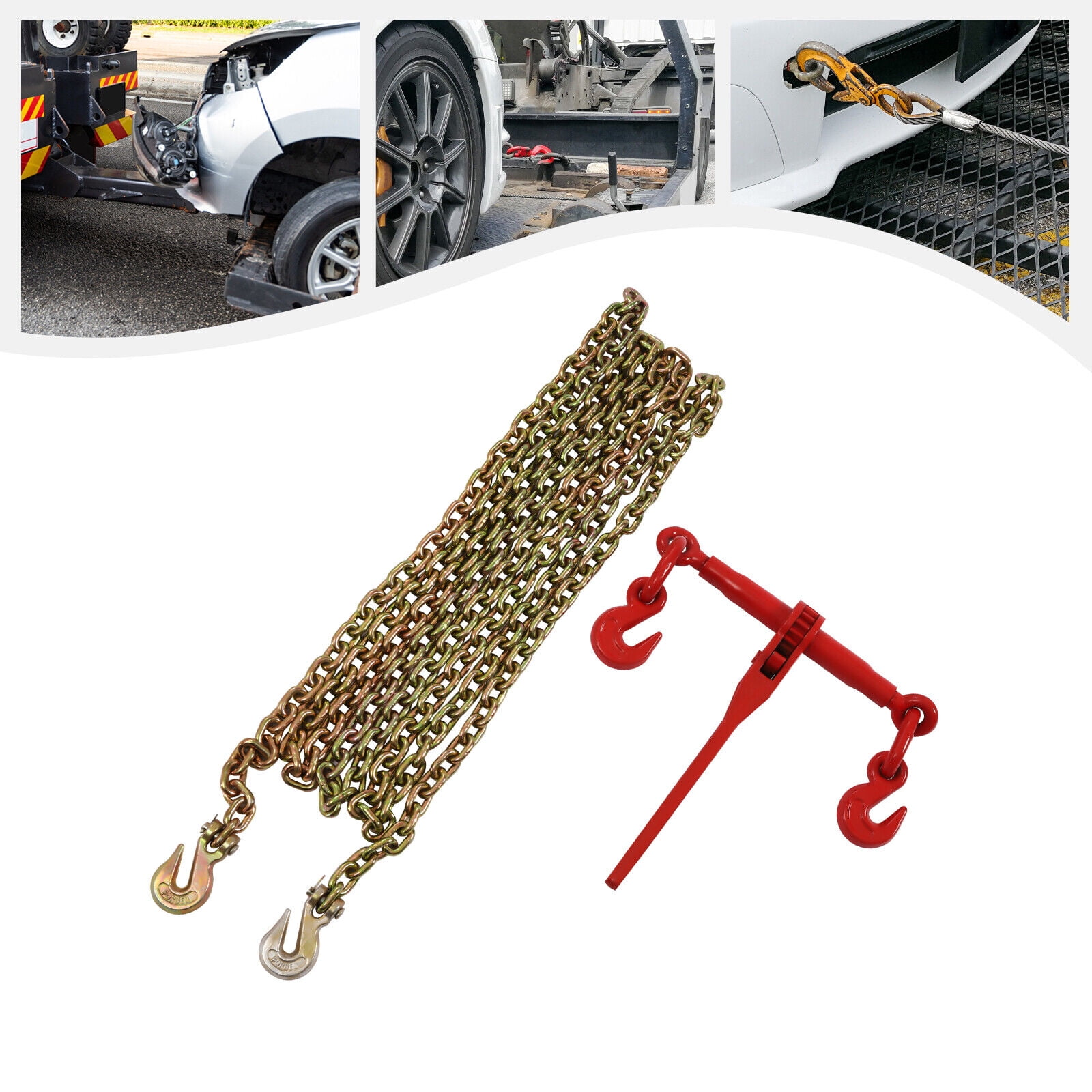 Mkyiongou 19000lbs G70 20ft Binder Chain + Ratchet Load Binder 5/16''-3 ...