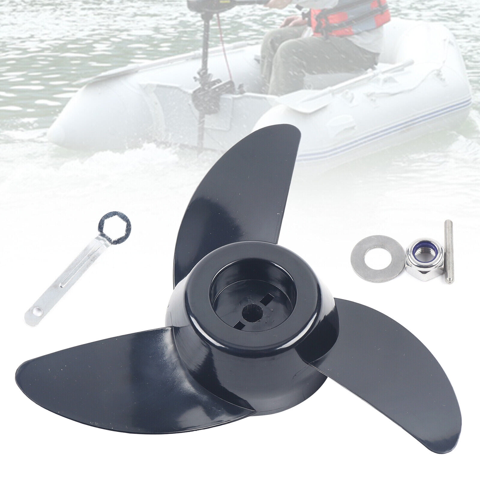 Mkyiongou 3-Blades Trolling Motor Outboard Propeller For 28/ 36/ 46lb ...