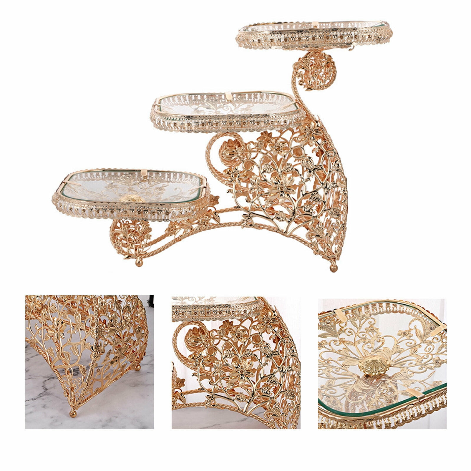 Mkyiongou 3-Tier Cupcake Stand Cake Dessert Plate Wedding Event Party ...