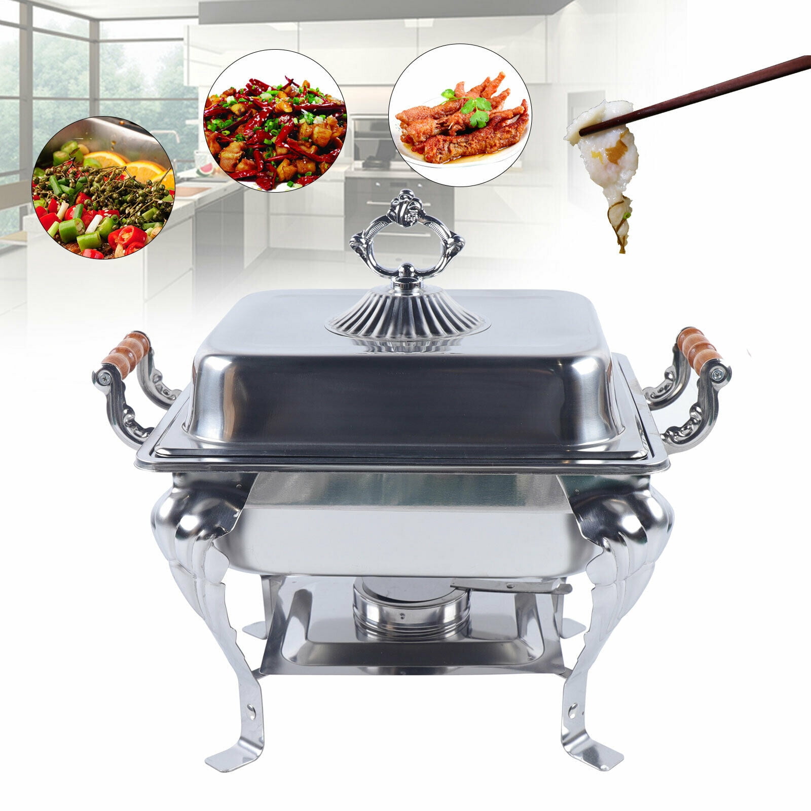 Mkyiongou Stainless Steel Classic Catering Chafer Half Chafing Dish ...