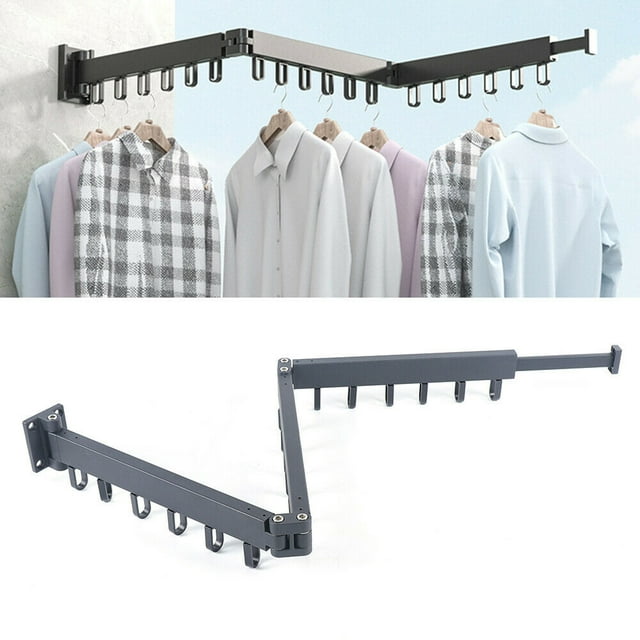Mkyiongou Wall Mounted Clothes Drying Rack Organizer 360 ° Rotating ...