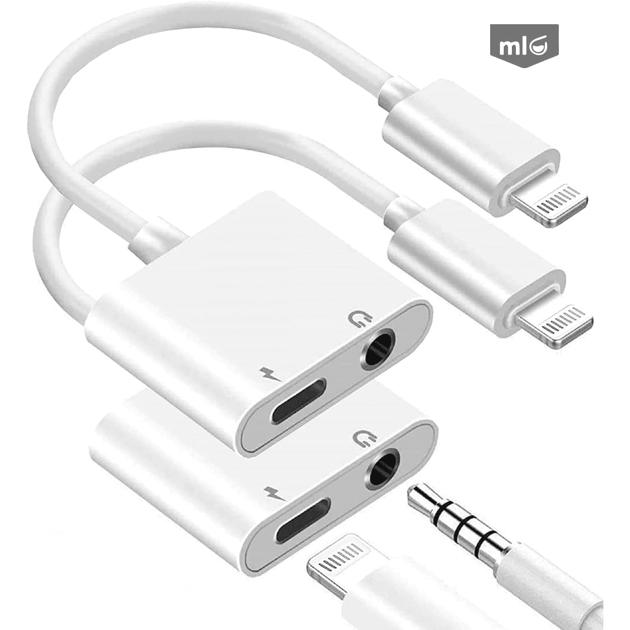 M & L 2 in 1 Headphone Adapter, Lightning to 3.5mm Aux Audio and ...