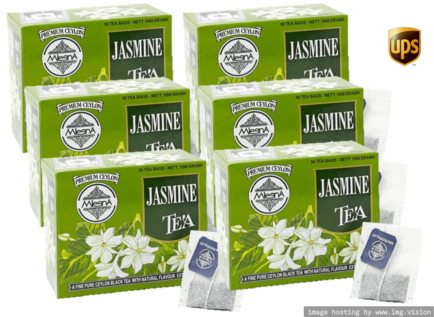 Mlesna Jasmine Tea – String & Tag 50 Tea Bags (100g) x 6 Pack - Walmart.com