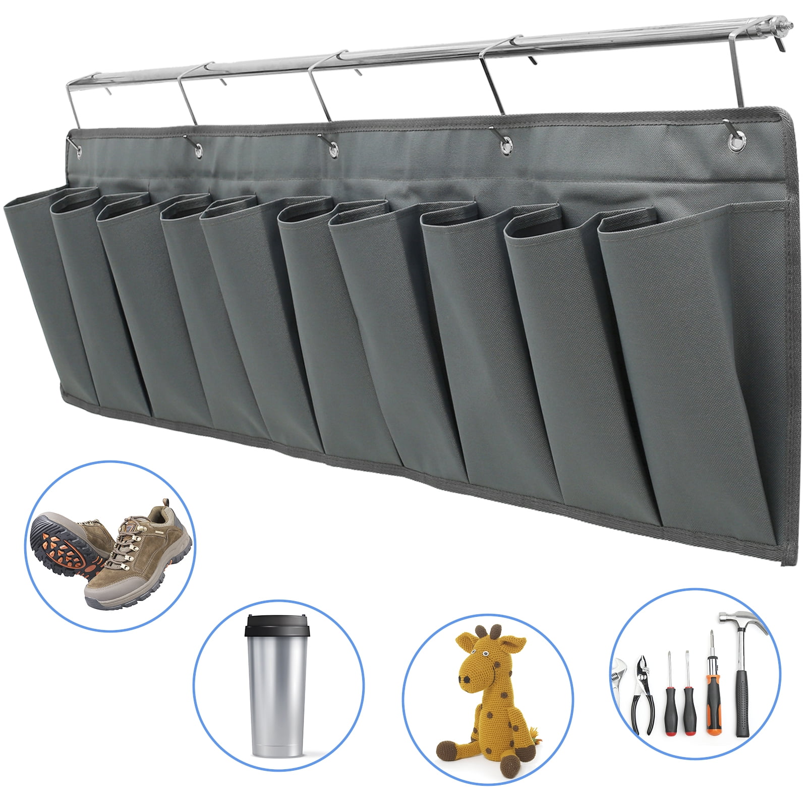 Mlfire Camper Bed 10 Pockets RV Shoe Storage, Bedside Hanging Organizer ...