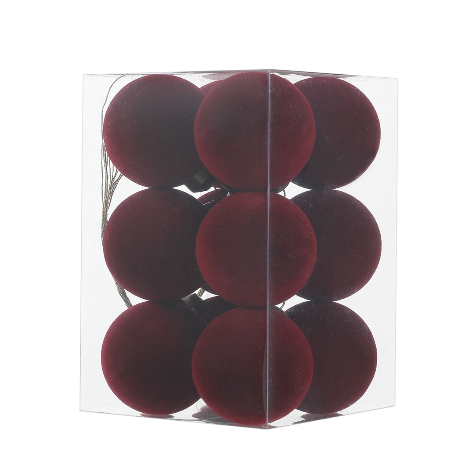 Mlkoz Christmas Ornaments, 12 Pcs Velvet Balls Flocked Balls Xmas ...