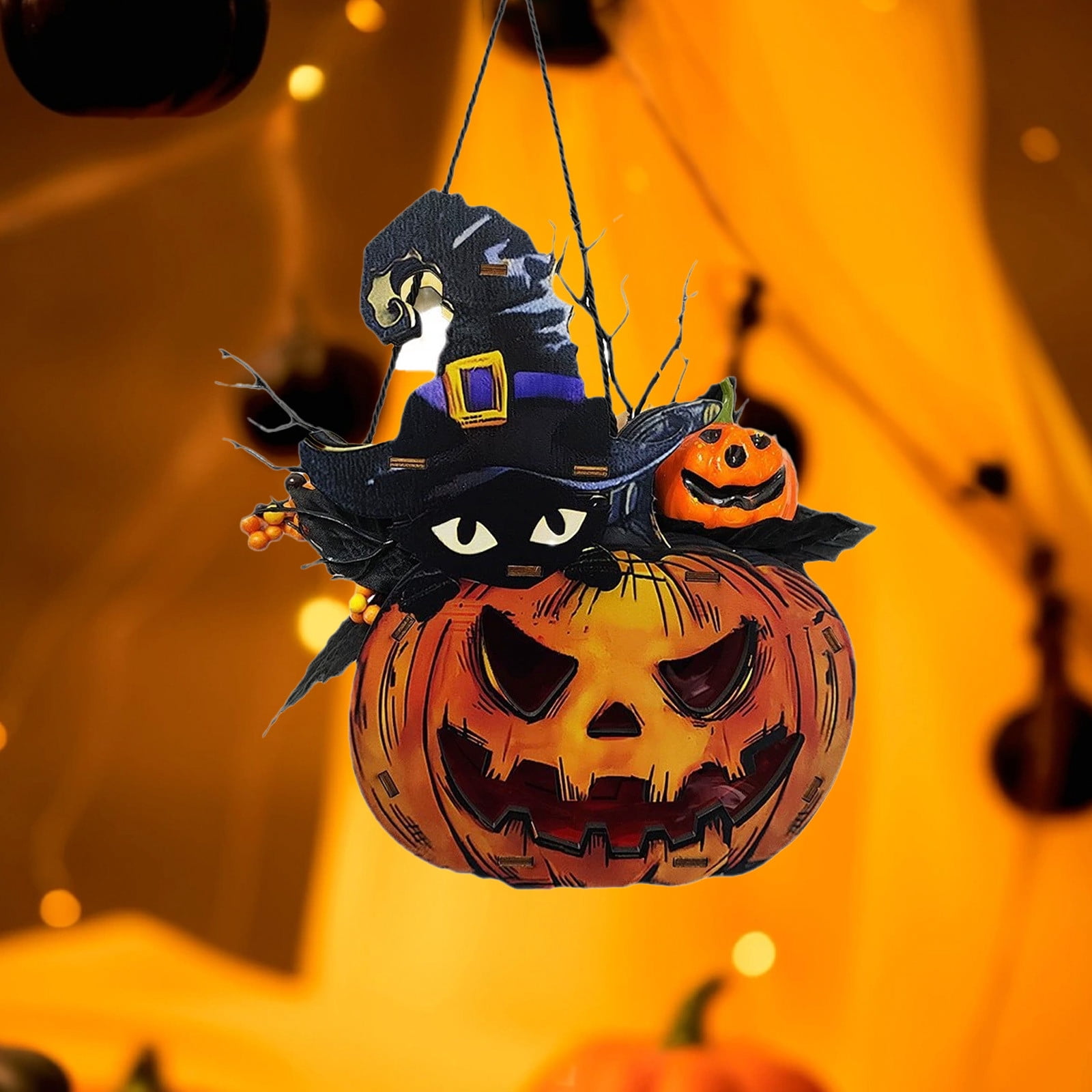 Mlkoz Halloween Decor, Halloween Glowing Pumpkin Lantern Battery ...