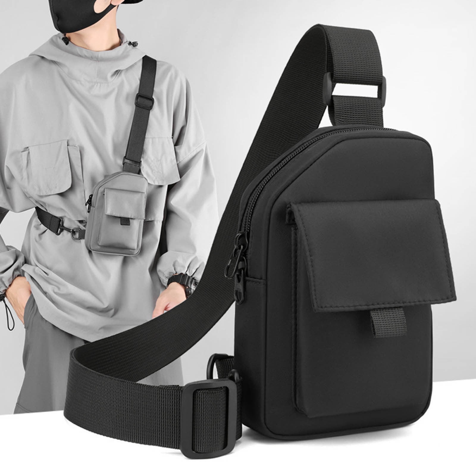 Mlkoz Home Storage, Men's Outdoor Chest Bag Trend USB Chest Bag Sports ...