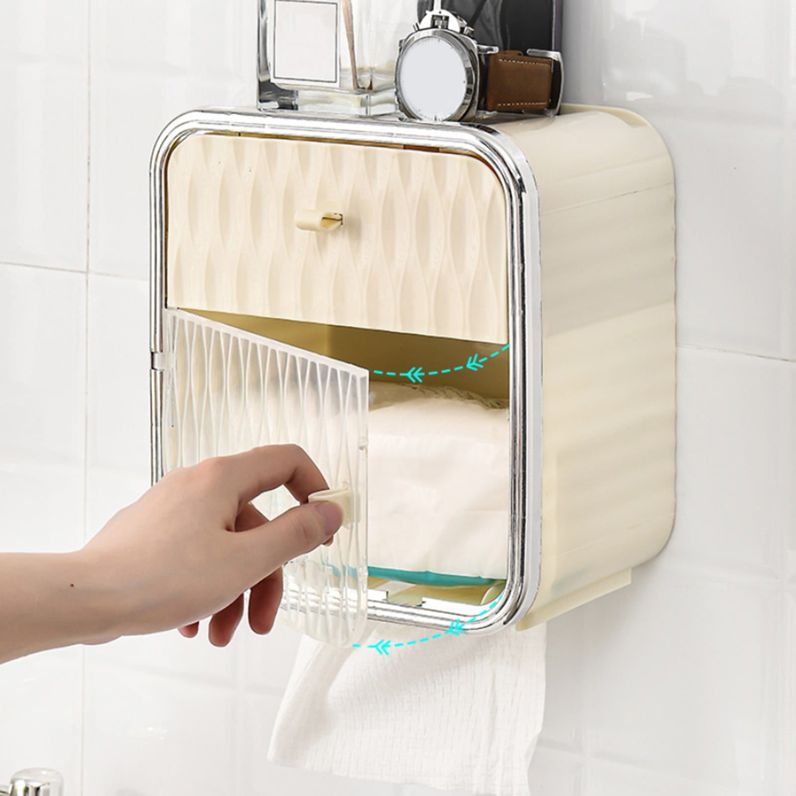 Mlkoz Home Storage, Toilet Tissue Box Toilet Paper Box Wall Mounted Non ...