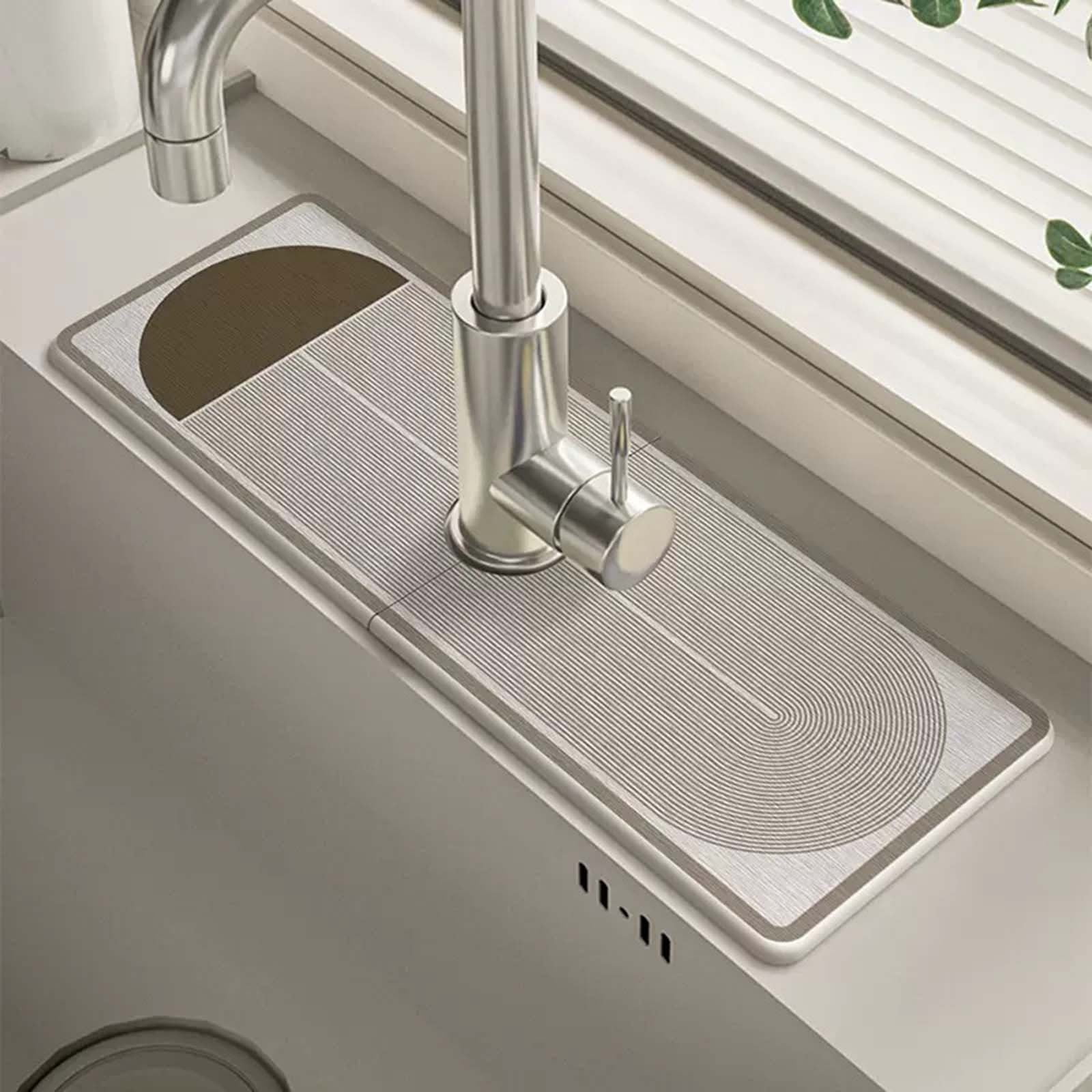 Mlkoz Kitchen Decor Clearance, Faucet Countertop Suction Pad Can Be Cut ...