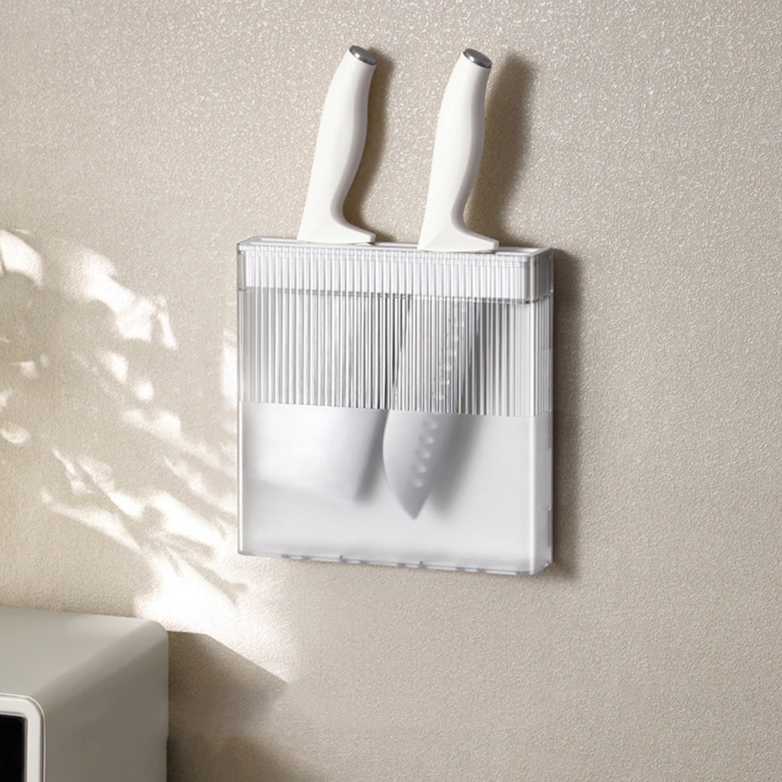 Mlkoz Kitchen Storage, 1 Semi Transparent Storage Box Knife Rack Hidden ...