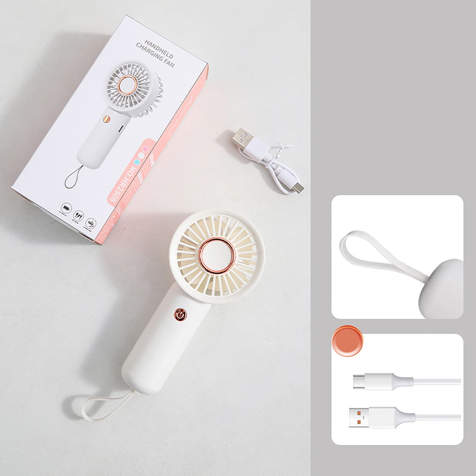 Mlkoz Portable Fan, 2025 Summer New Mini Handheld Fan USB Rechargeable ...