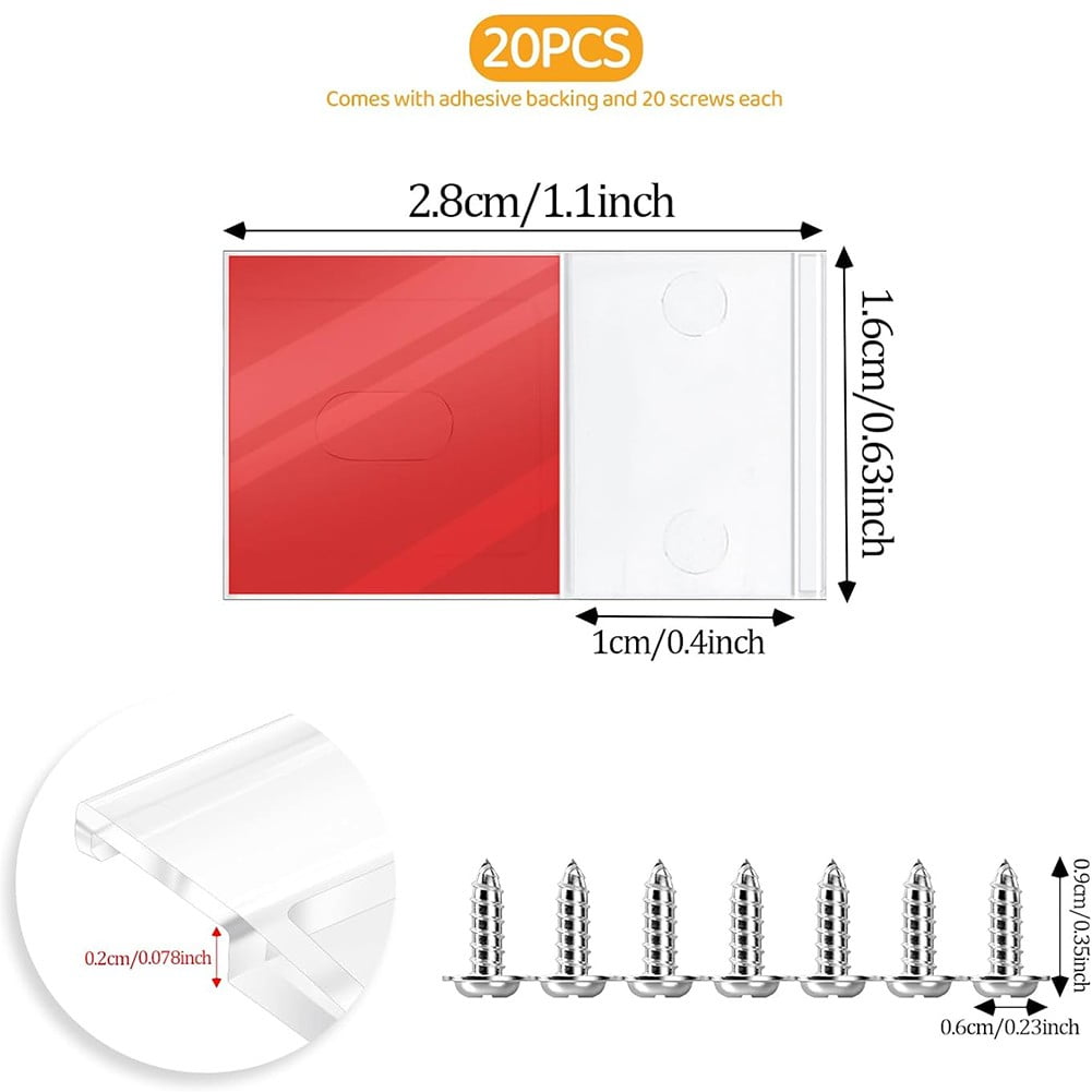 Mlless 20Pcs LED Strip Light Mounting Clips for Double Installation ...
