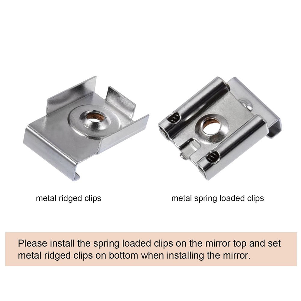 Mlless 4pcs Adjustable Mirror Wall Hanging Clips for Frameless Glass ...