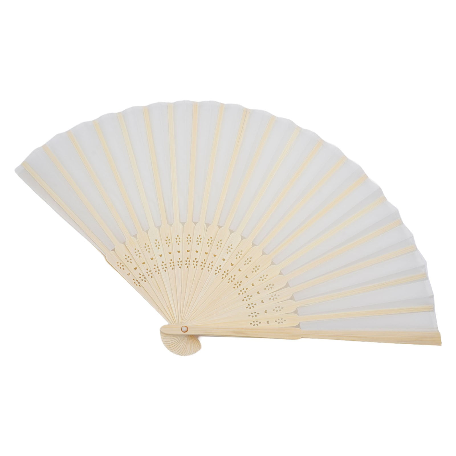 Mlless Chinese-Style Silk Folding Fan with Wooden Ribs for Weddings and ...