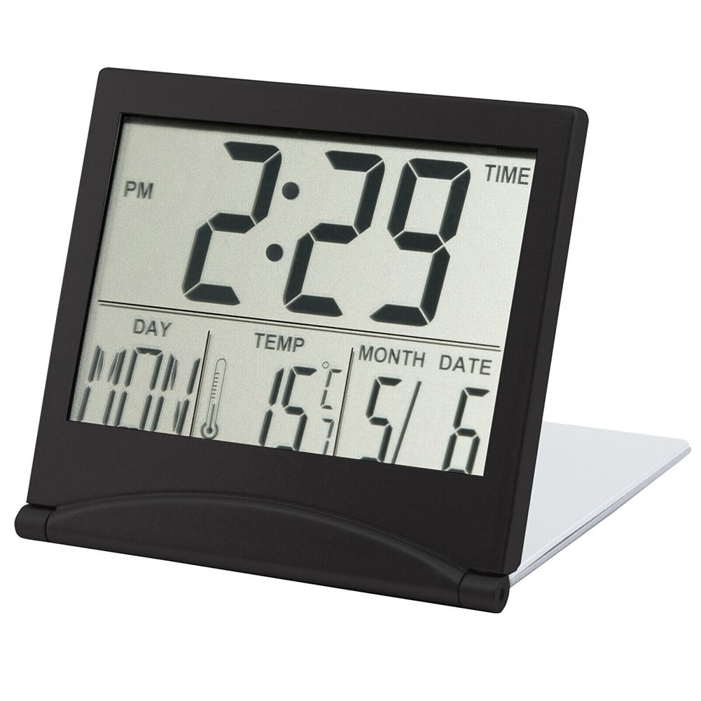 Mlless Digital LCD Folding Travel Alarm Clock with Snooze and ...