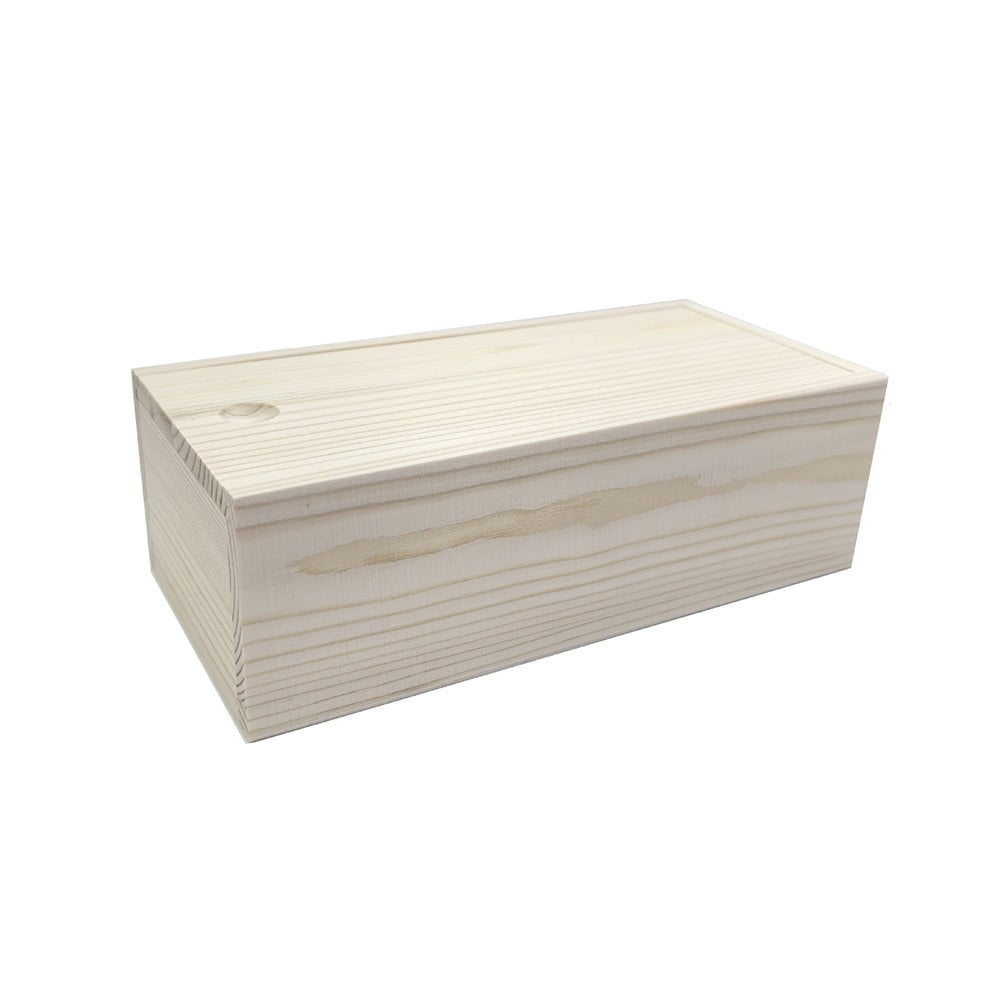 Mlless Pine Wooden Storage Box with Sliding Cover for Keepsakes and ...
