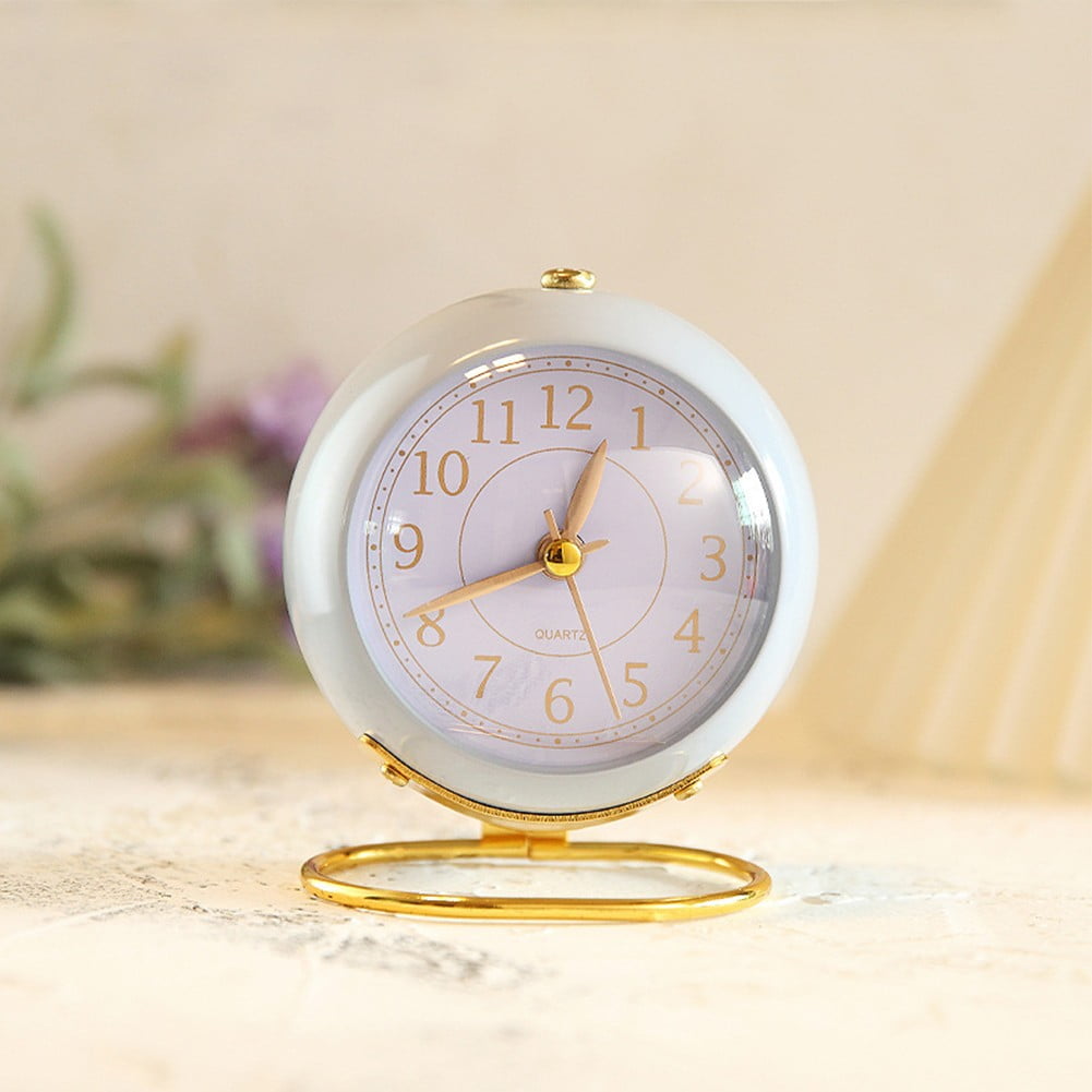 Mlless Retro Style Alarm Clocks With Night Light Silent Non Ticking ...