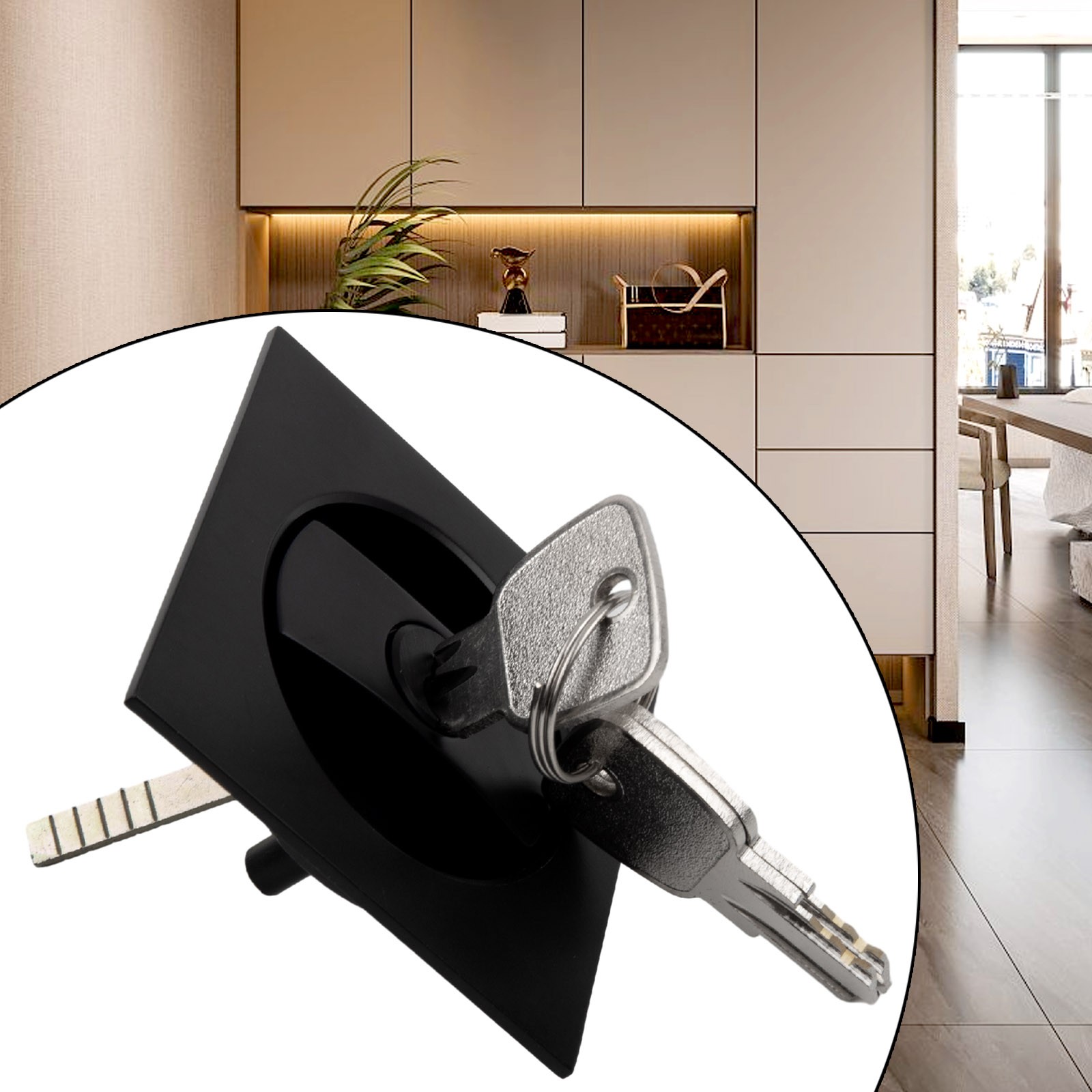 Mlless Square Sliding Door Lock with Key for Embedded Installation ...