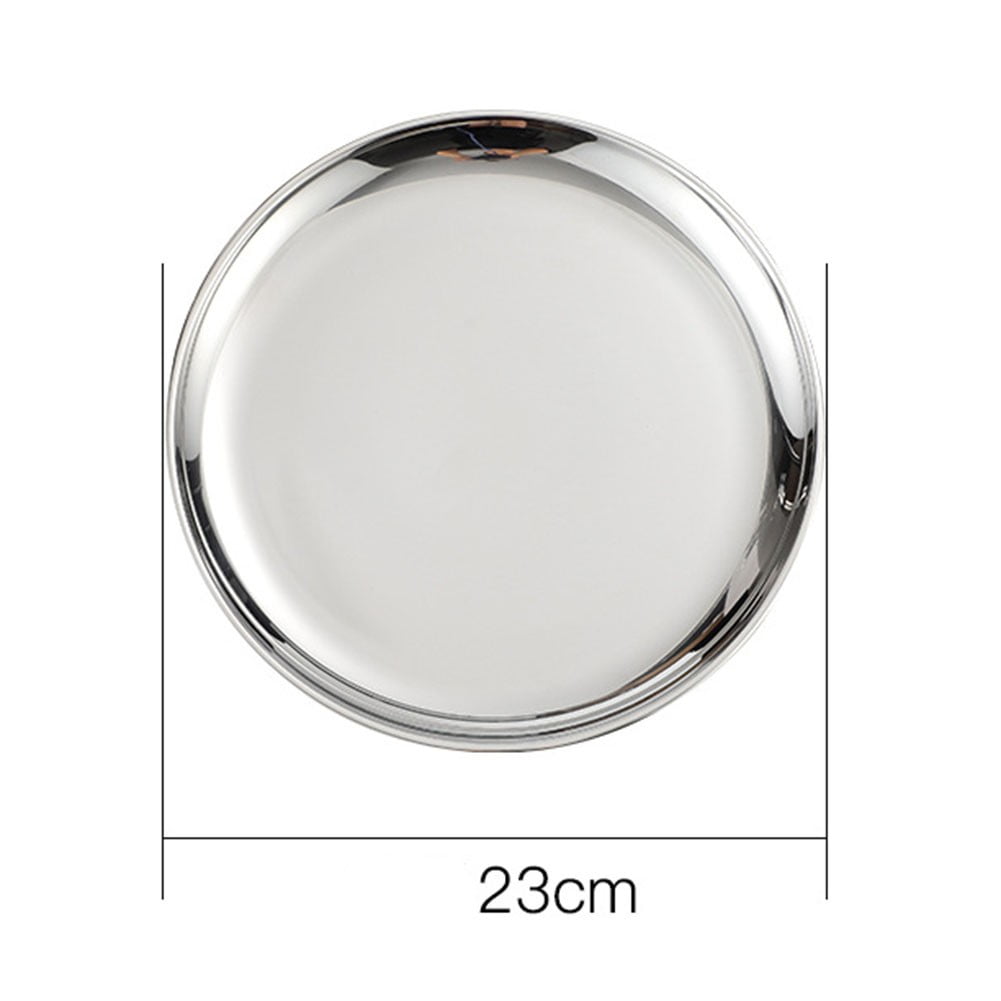 Mlless Stainless Steel Dinner Plates Set for Lunch and Breakfast, 10 ...