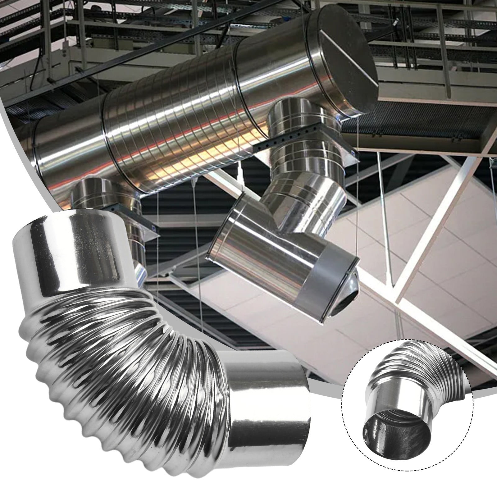 Mlless Stainless Steel Stove Flue Pipe Elbow with Rain Cap for Chimney ...