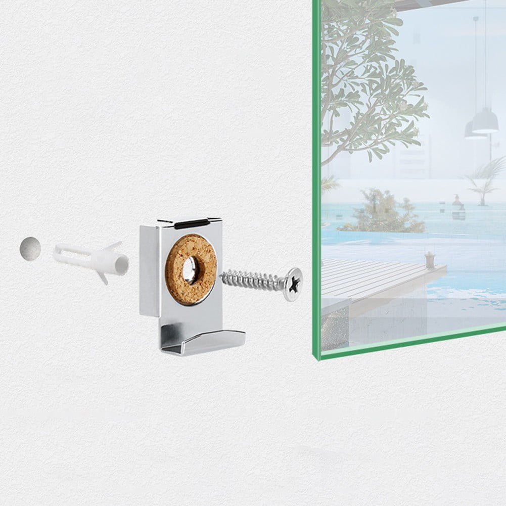Mlless Stainless Steel Wall Mounting Kit for Frameless Bathroom Mirrors ...