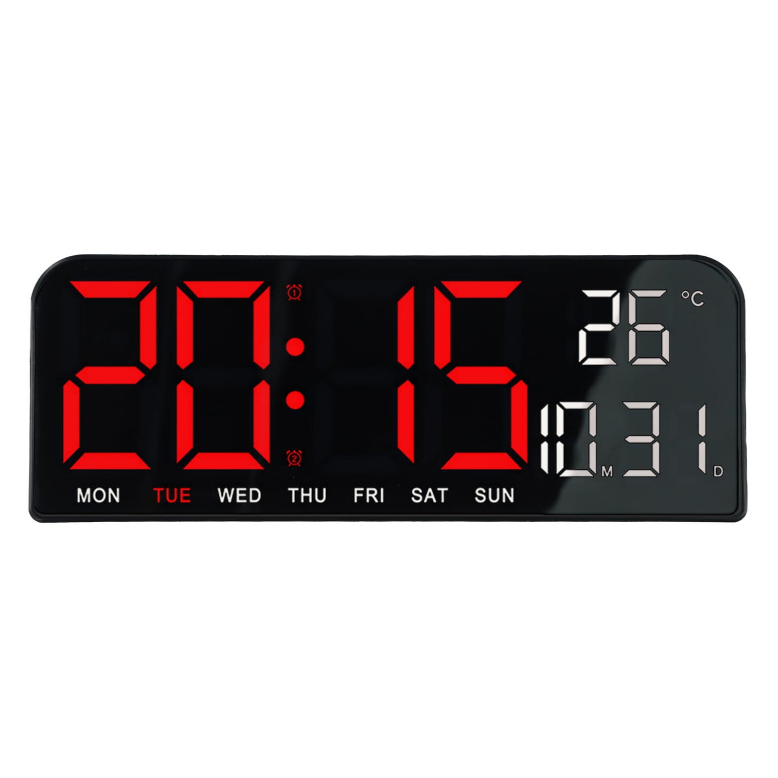 Mlless USB Powered Large Digital Wall Clock Temperature Date Week ...
