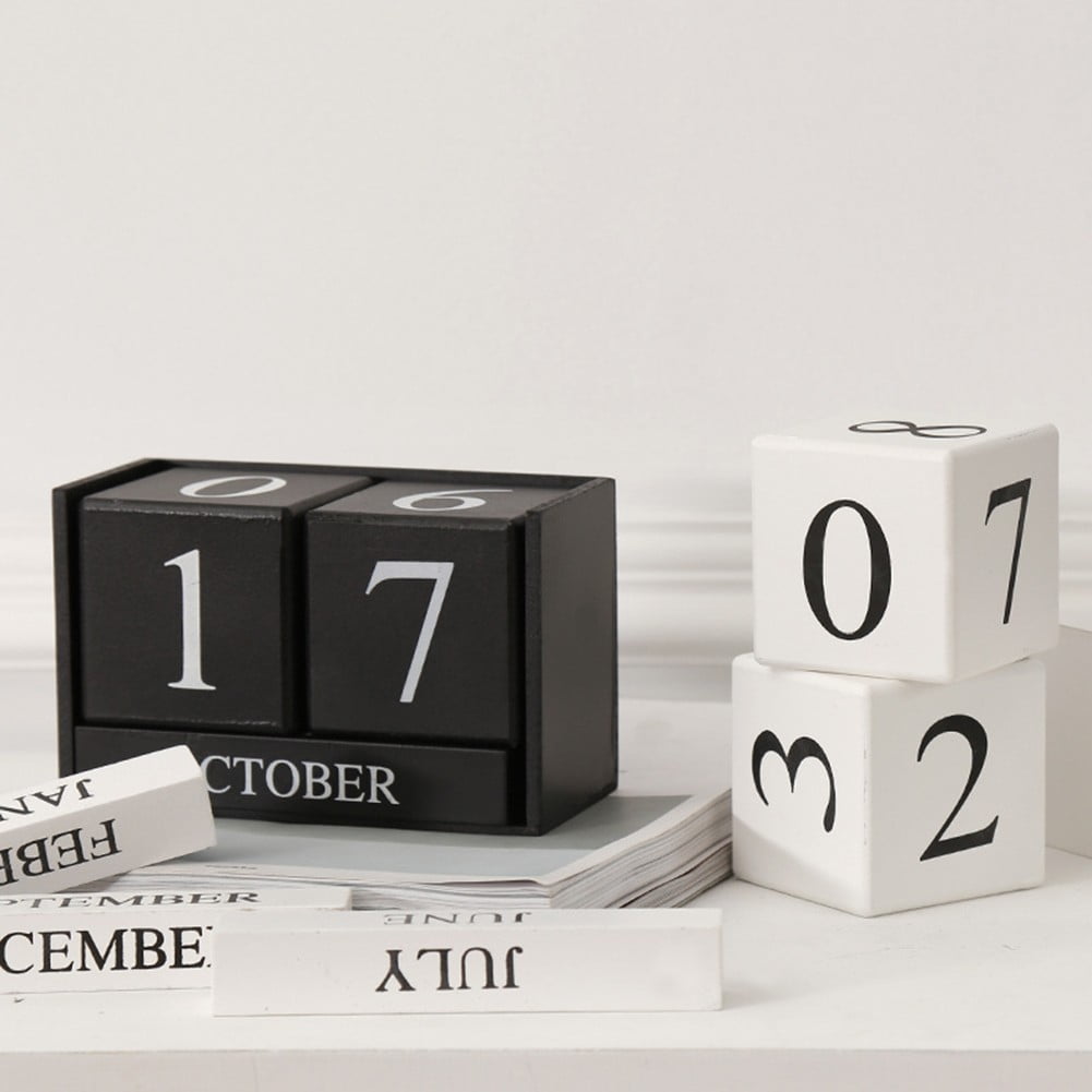Mlless Wooden Block Calendar Ornaments for Perpetual Calendar Calendar ...