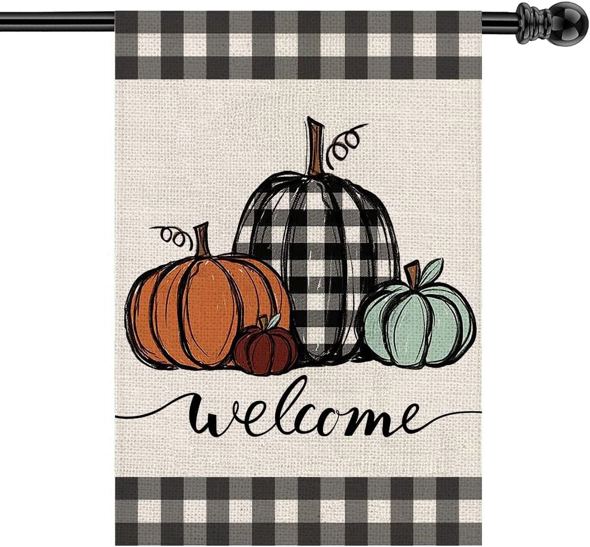 Mloabuc Fall Pumpkins Garden Flag Autumn Welcome House Flag ...