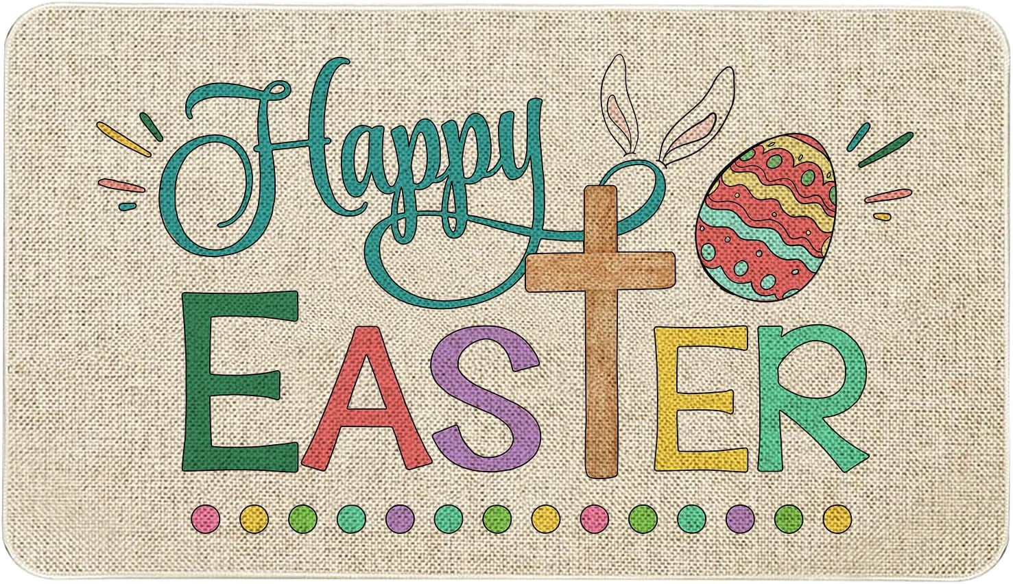 Mloabuc Happy Easter Door Mat Funny Text Indoor mat,Peeps Egg Farmhouse ...