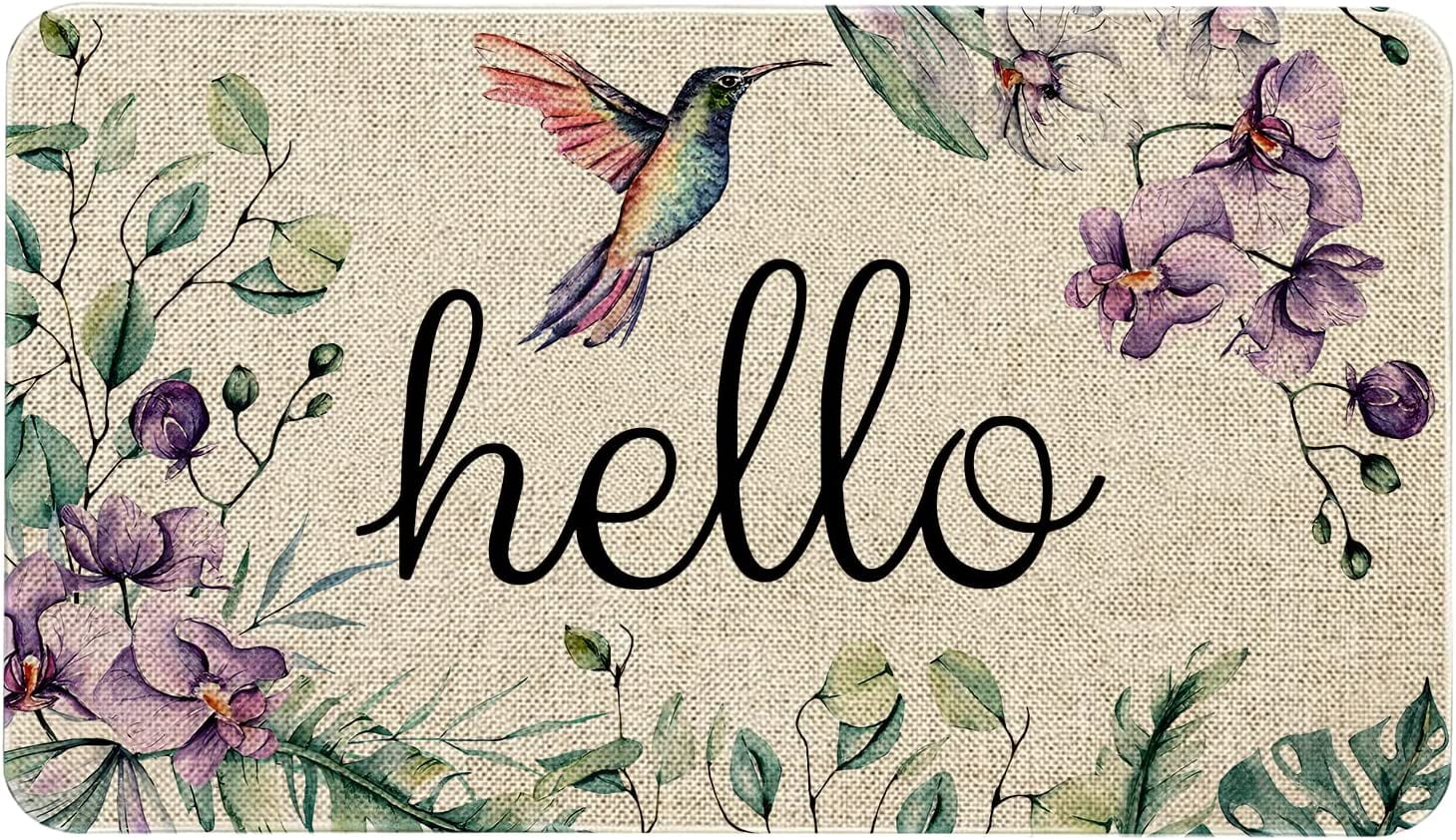 Mloabuc Spring Decor Door Mat - Green Daisy Flower Farmhouse Welcome ...