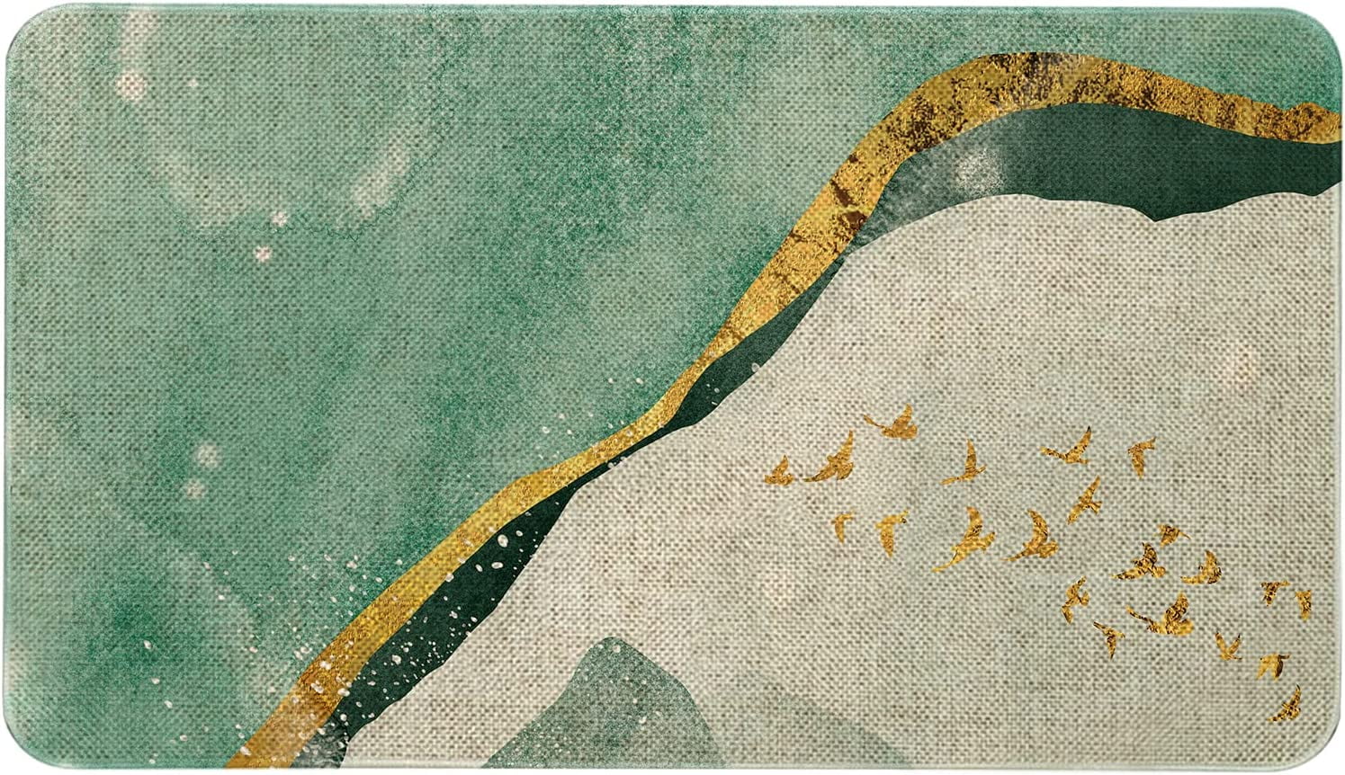 Turquoise Kitchen Rugs and Mats, 1 Pieces Teal Cushioned Anti-Fatigue ...