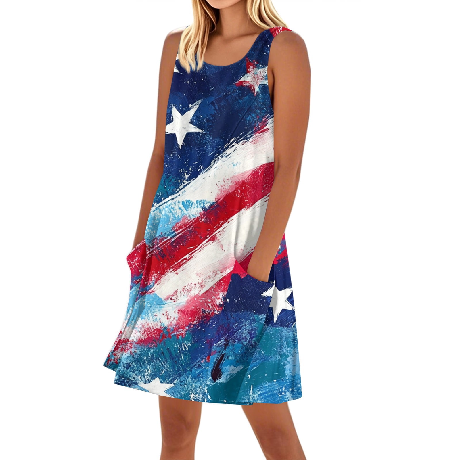 Mlqidk American Flag Summer Dresses for Women 2025 Casual Patriotic ...
