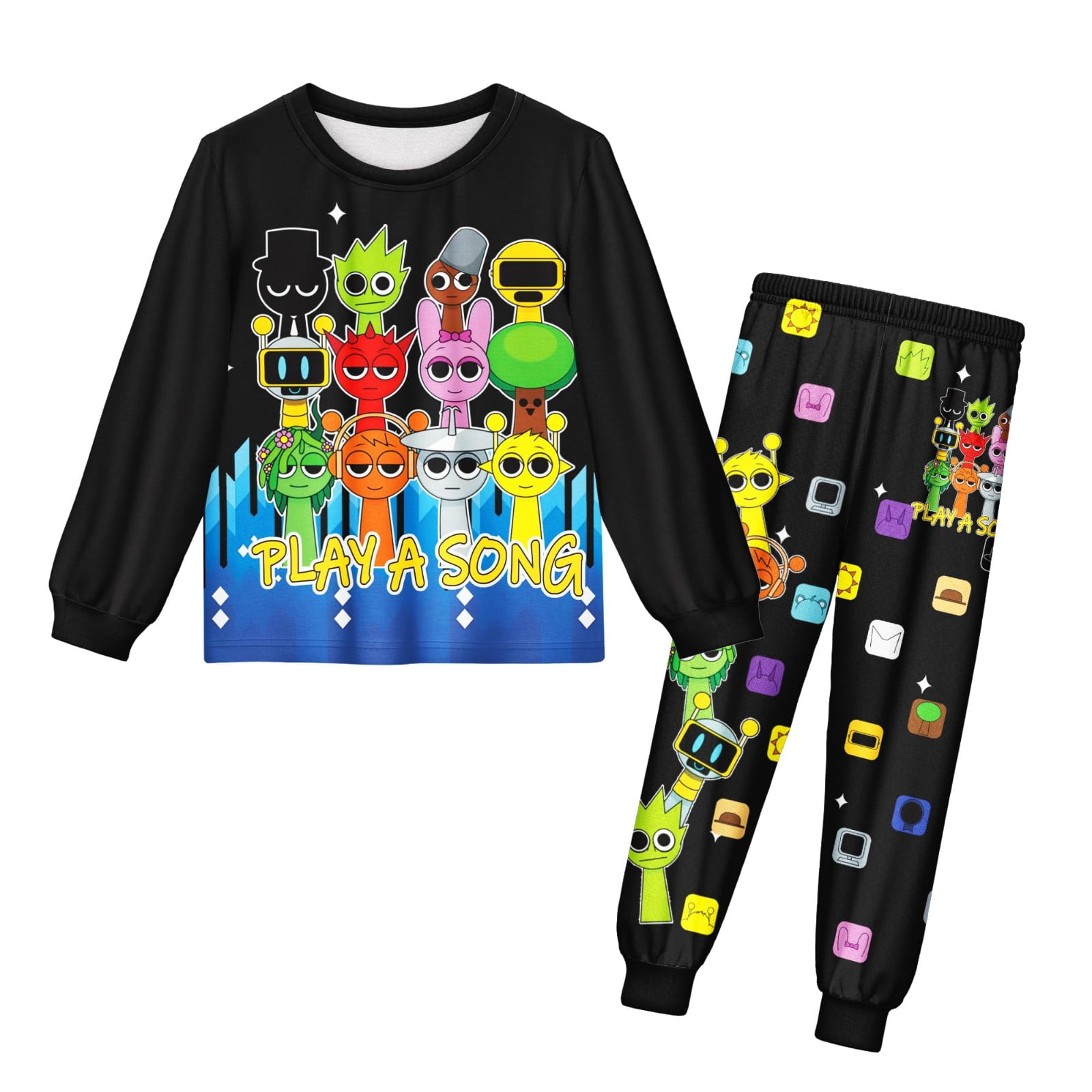 Mlqidk Boys Sprunki Clothes Long Sleeve Music Game Sprunki Shirt Shirt ...
