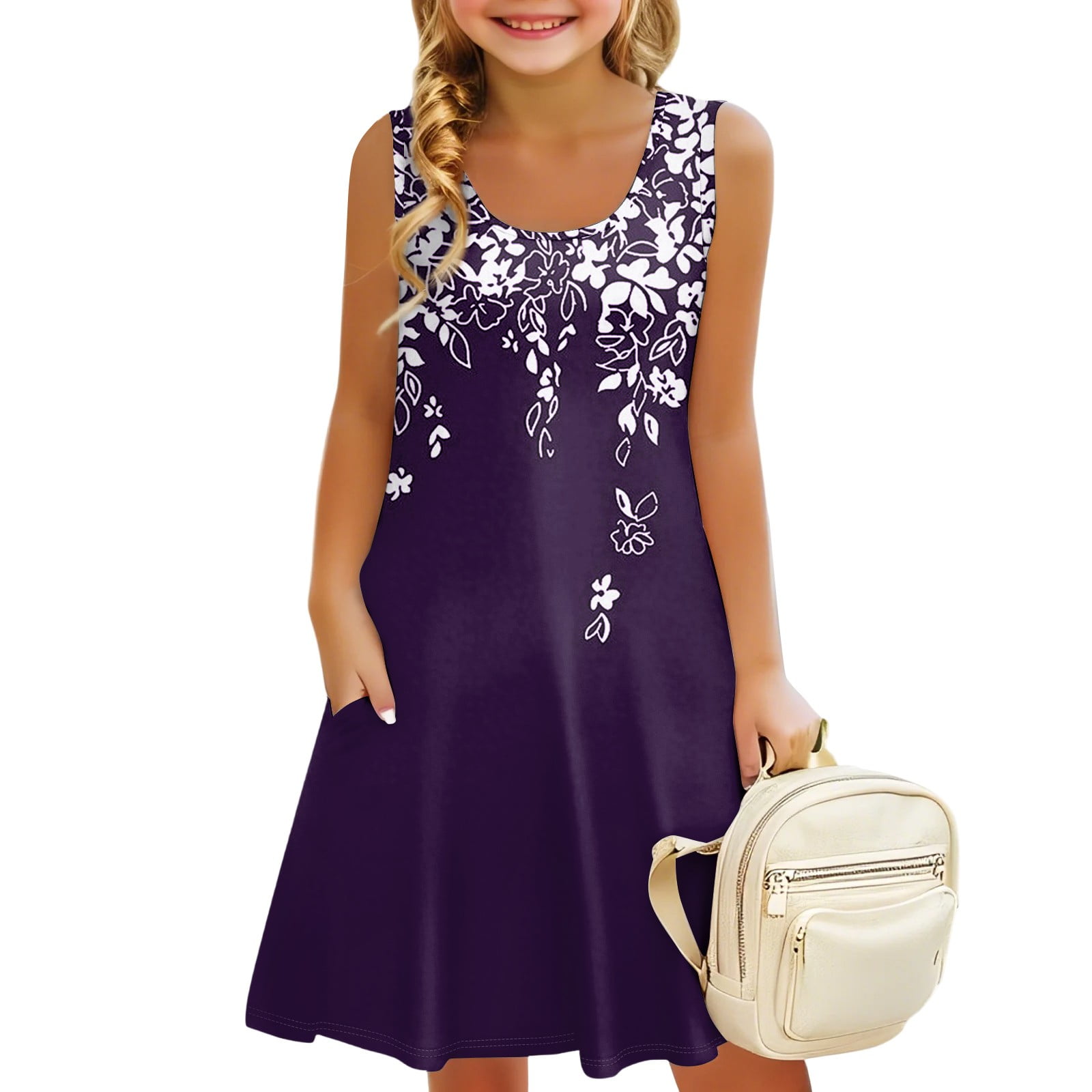 Mlqidk Casual Summer Dresses for Girls Size 10-12 Sundresses Sleeveless ...