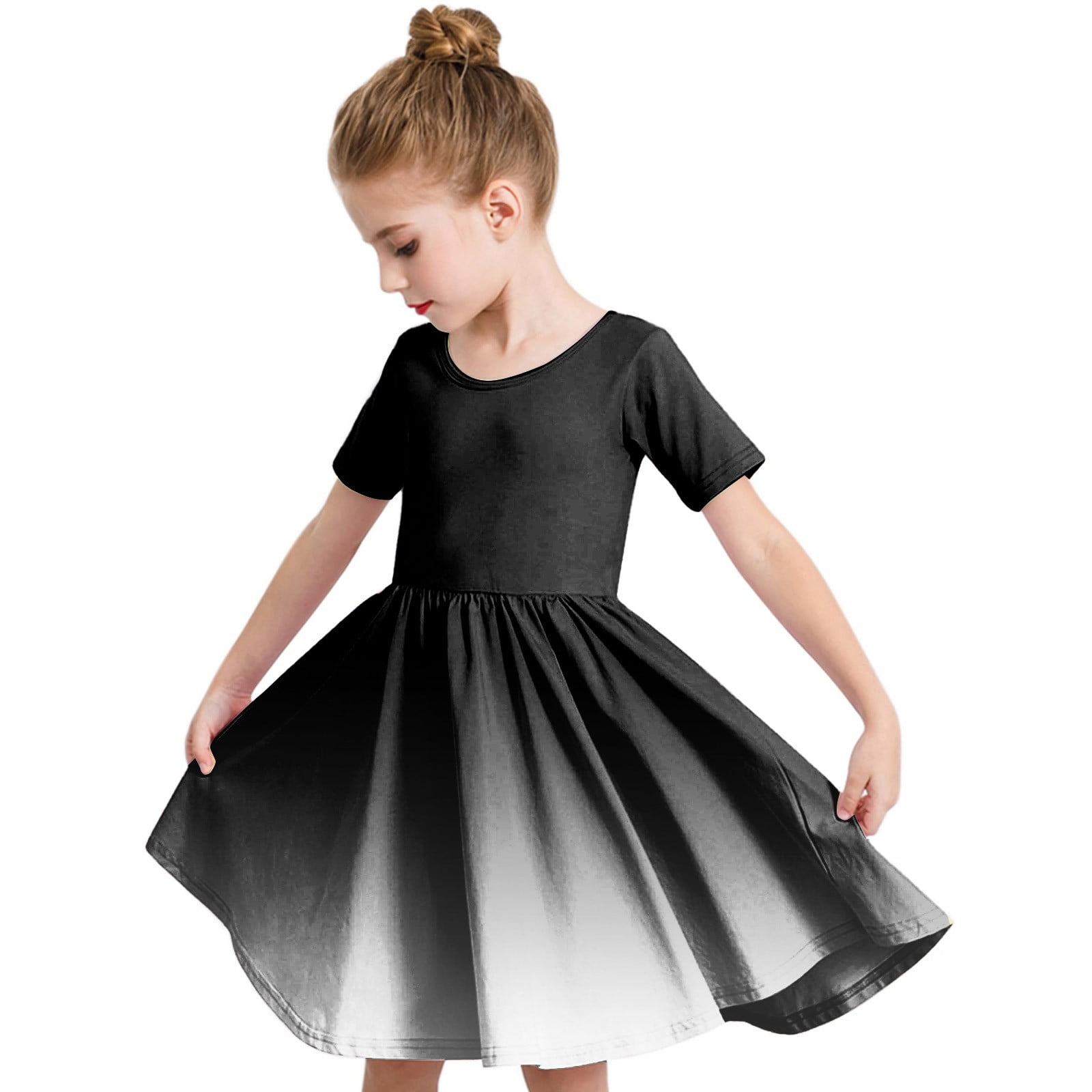 Mlqidk Girls Summer Dress Size 10-12 Beach Crew Neck Twirl Dresses ...