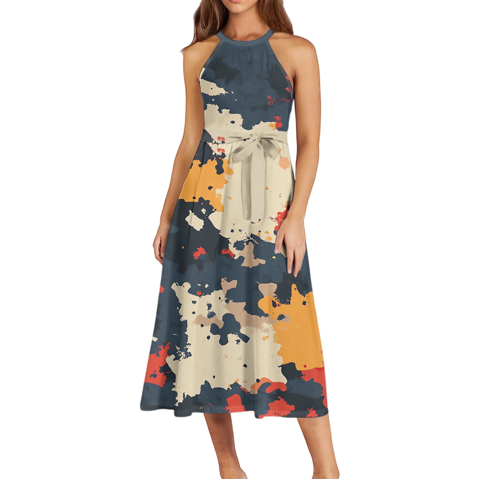 Mlqidk Formal Dresses for Women Graduation Dinner Halter Long Dresses ...