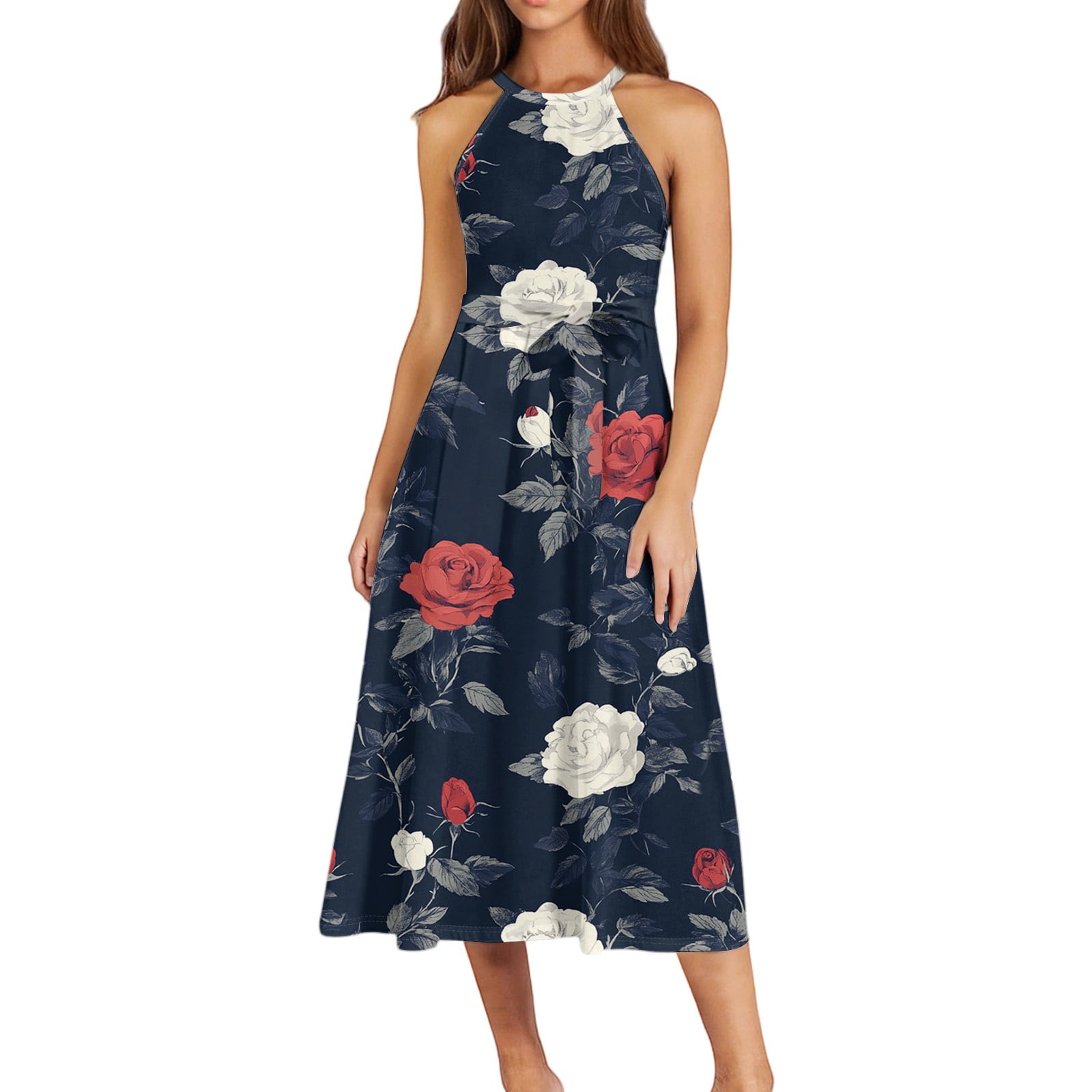 Mlqidk Formal Wedding Guest Dress Elegant Classy Halter Cocktail ...