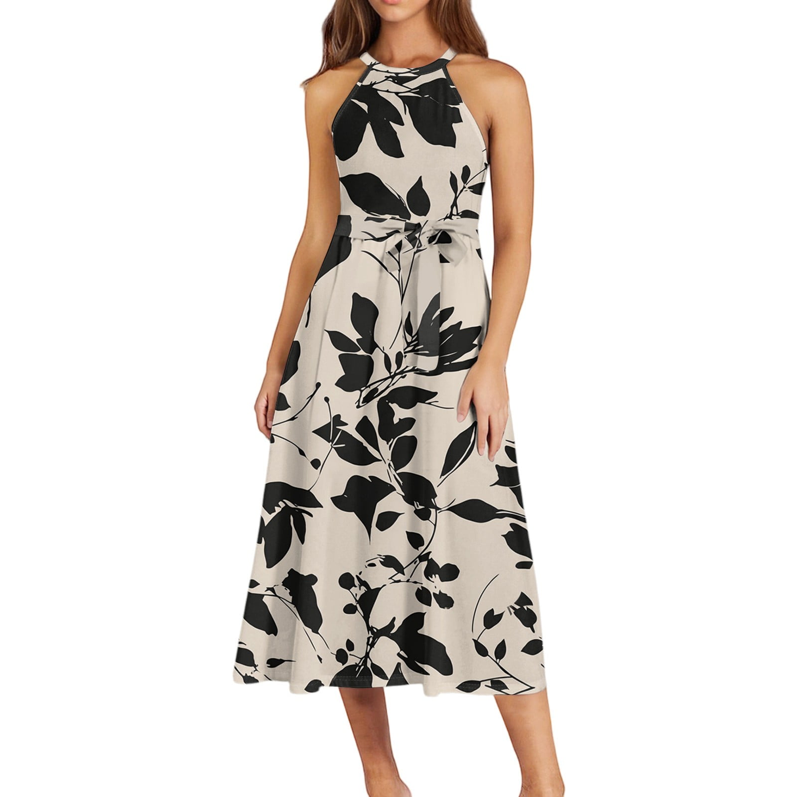 Mlqidk Formal Wedding Guest Dress Halter Sleeveless Elegant Cocktail ...