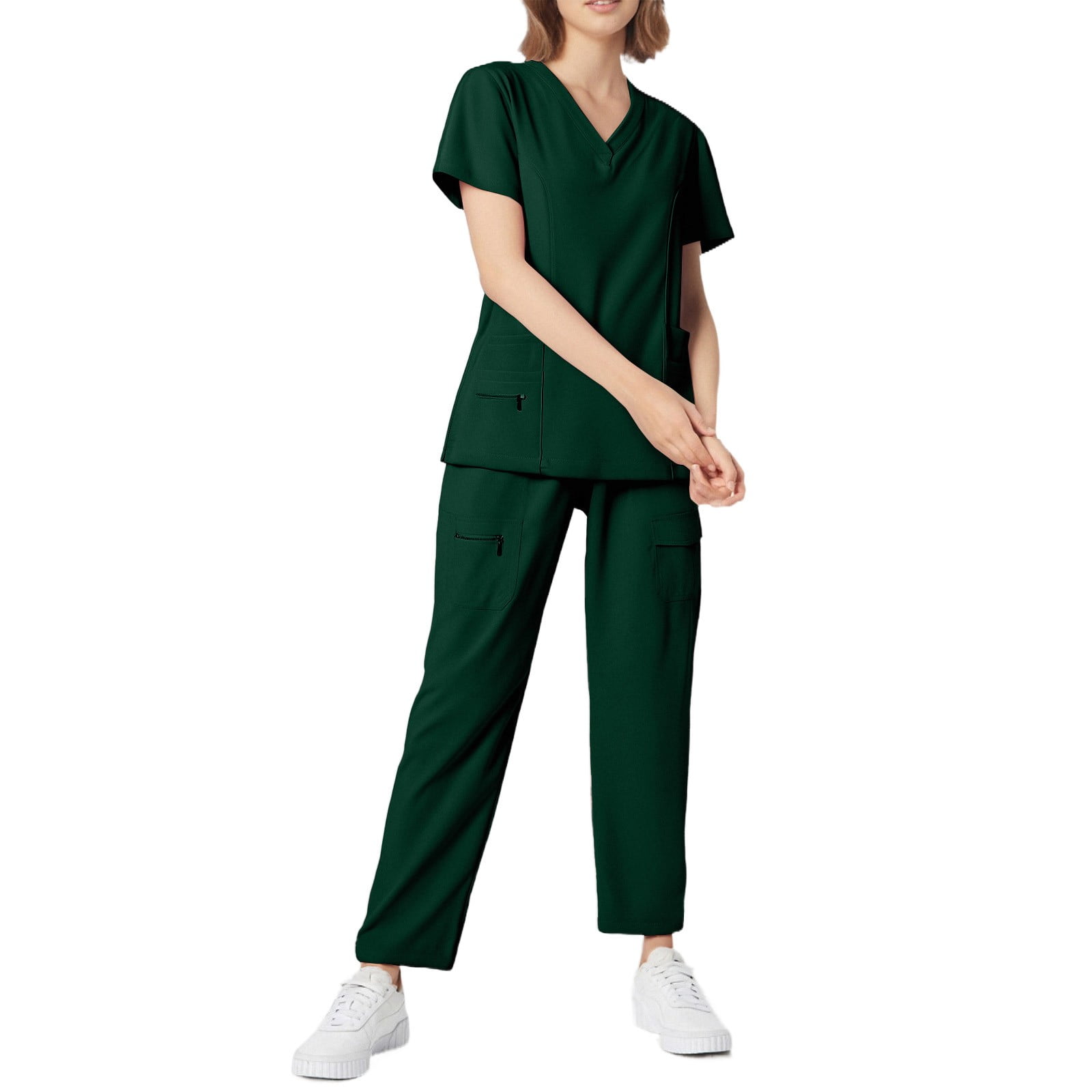 Mlqidk Healing Hands Scrubs for Women V Neck Top & Jogger Pant with ...