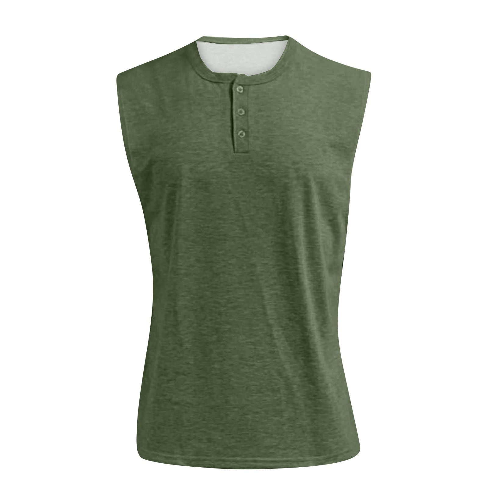Mlqidk Henley Tank Top Men Summer Muscle Button Down Sleeveless Tank ...