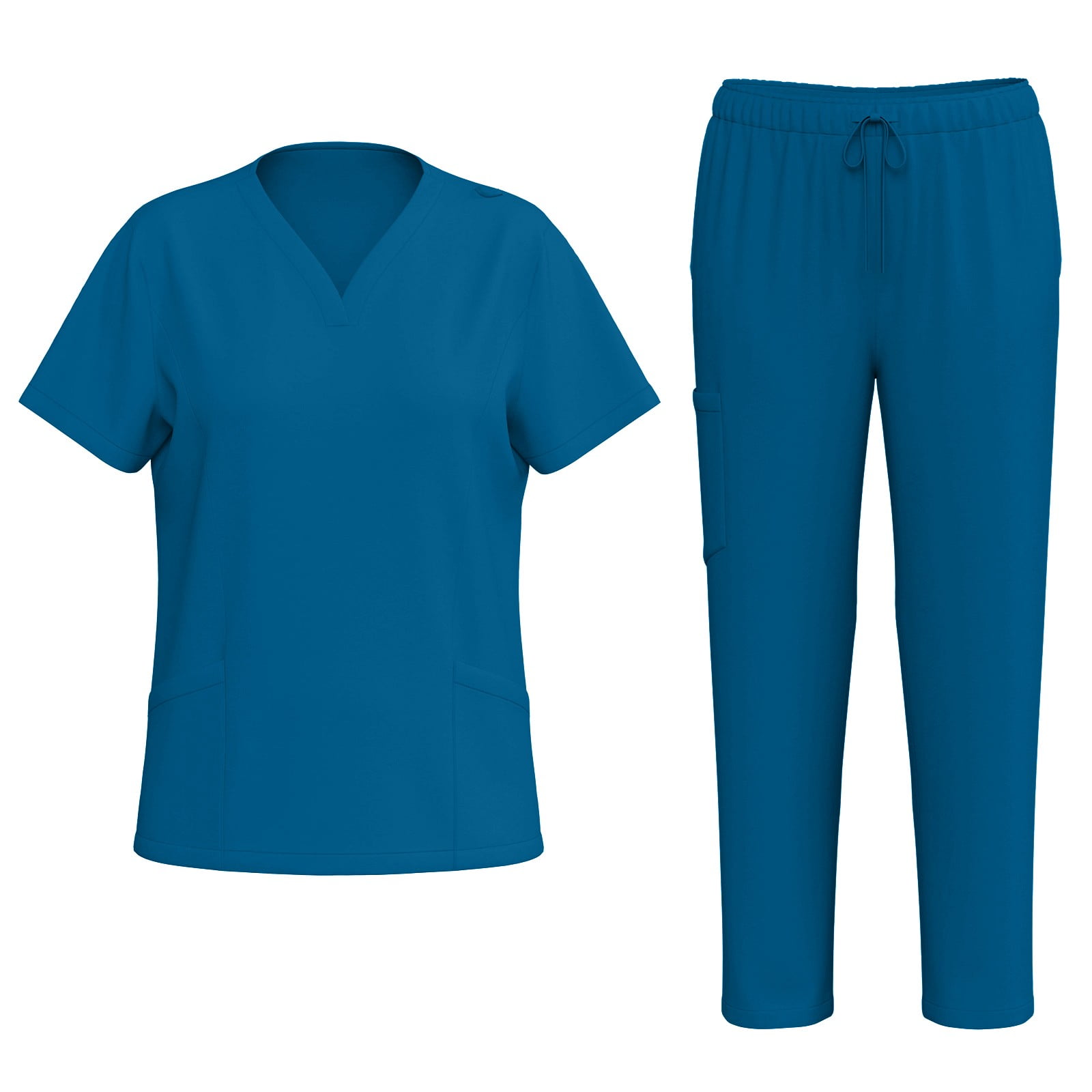 Mlqidk Jogger Scrubs for Women Plus Size Nursing Uniforms Petite V-Neck ...