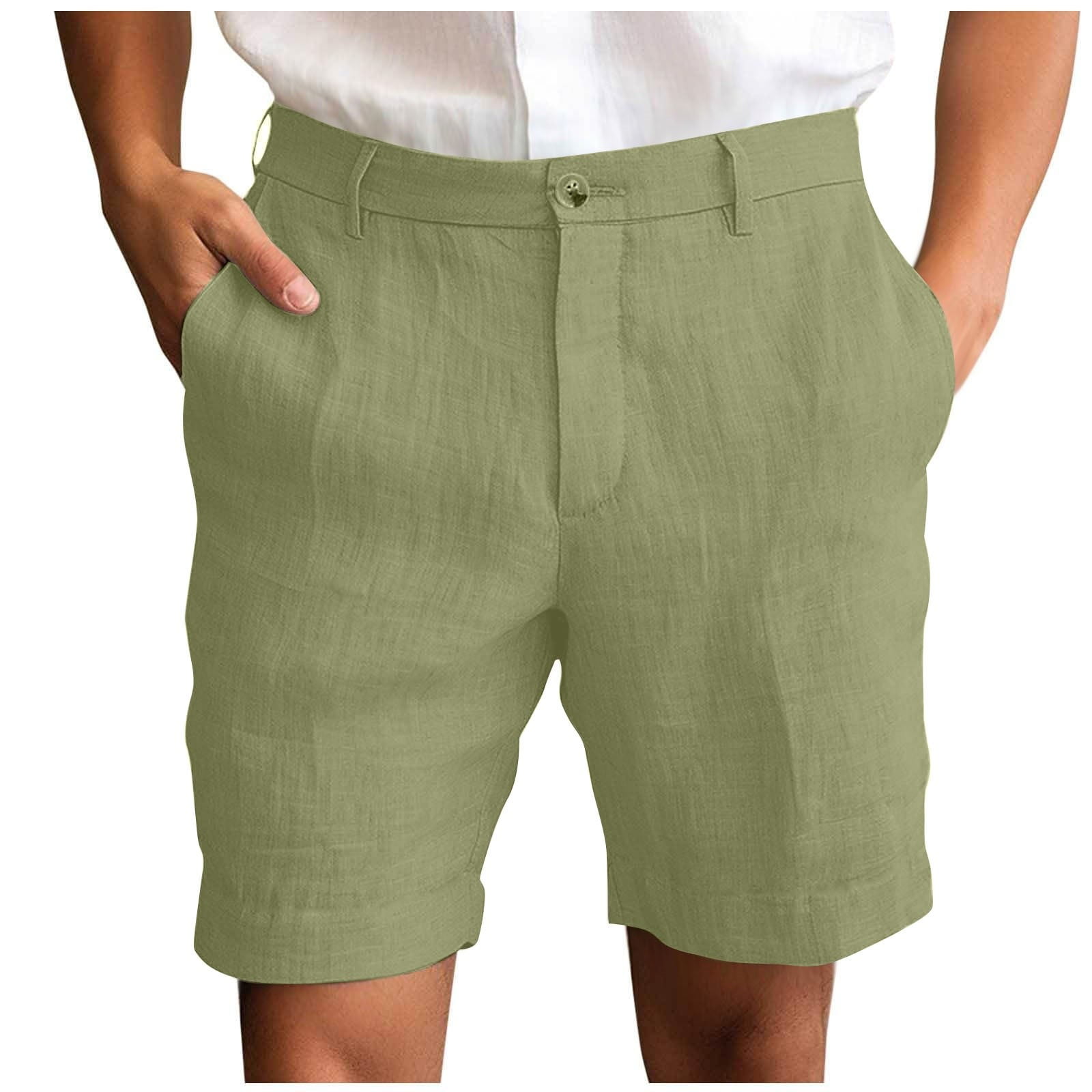 Mlqidk Linen Shorts for Men Casual Elastic Waist Summer Beach Vacation ...